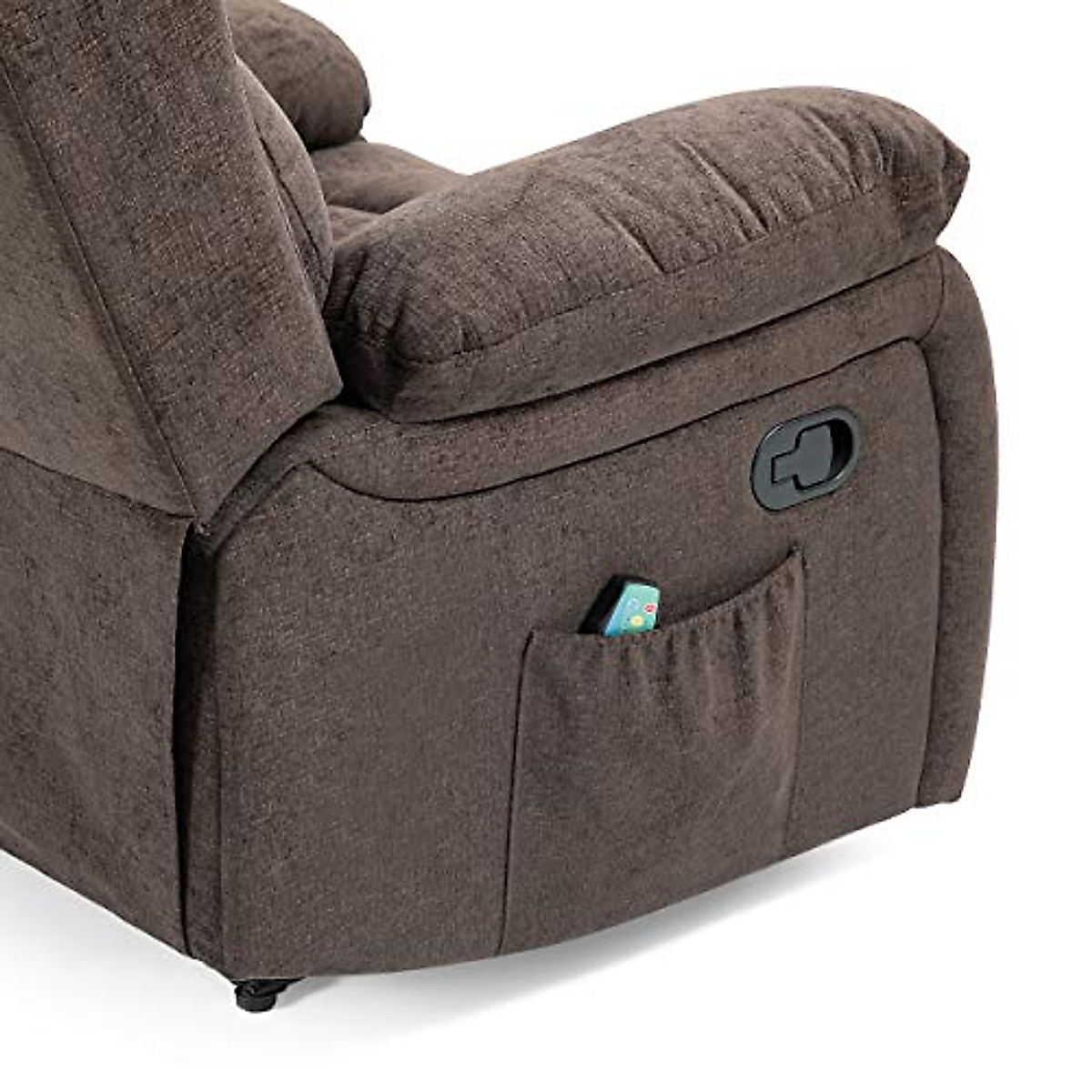 Christopher Knight Home Lindale Massage Recliner, Brown + Black 35.25D x 38.5W x 40.5H in
