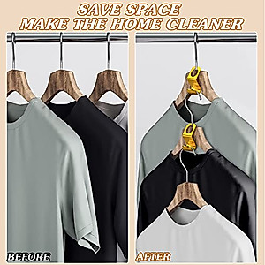 Tudomro 50 Pcs Metal Clothes Hanger Connector Hooks, Heavy Duty Extender Clips Space Saving Hooks for Closet Wardrobe Heavy Clothing Organizer (Golden)