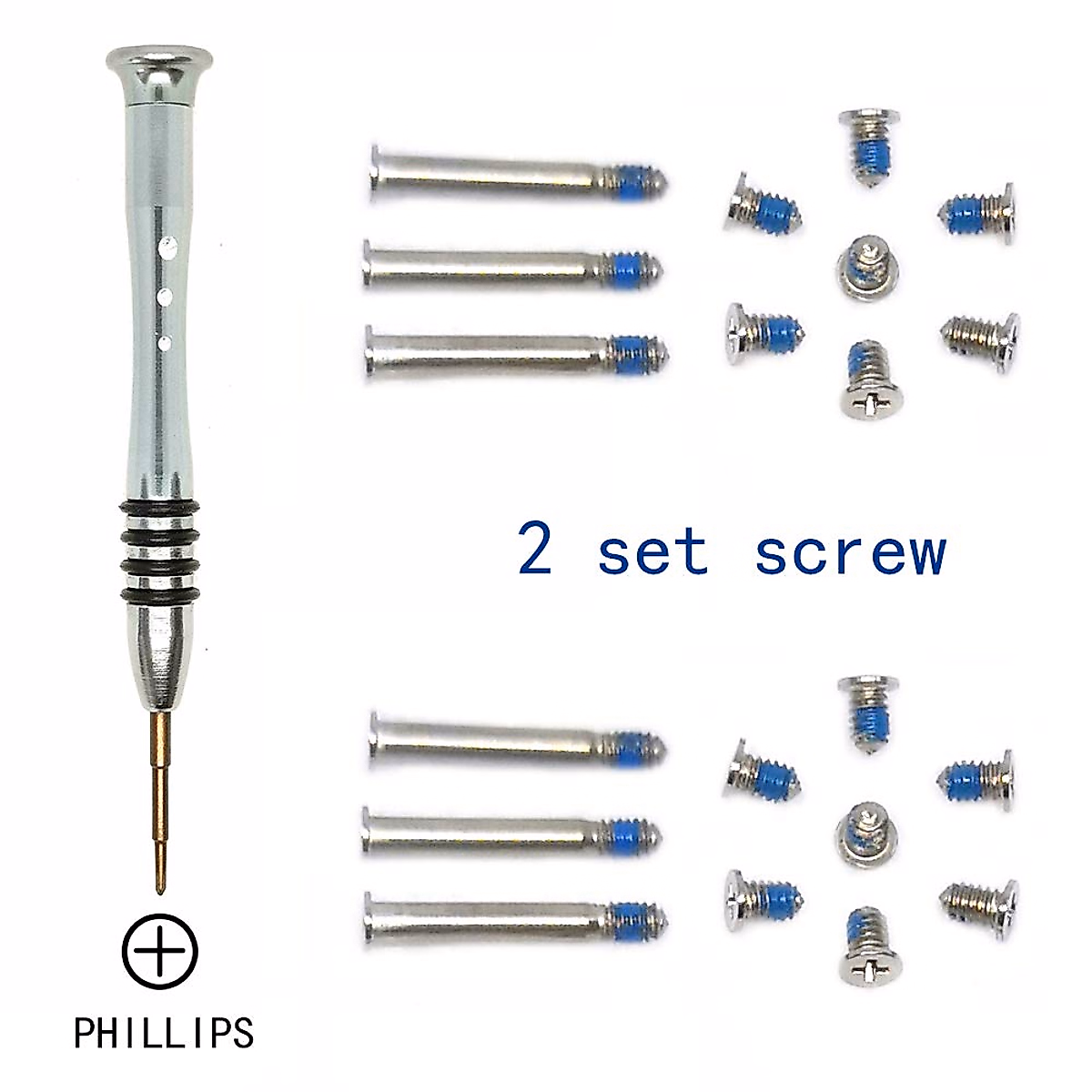 GODSHARK 2 Sets Replacement Screws with Screwdriver for MacBook Pro 13" 15" 17" A1278 A1286 A1297 2009-2012, Unibody Bottom Case Cover Phillips Repair Tool Kit Notebook Laptop PC Computer Screw