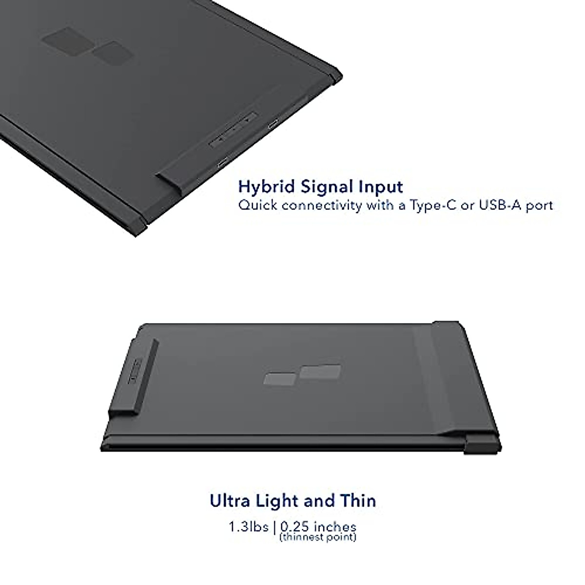 Mobile Pixels MPDUEXPLUS-RB Duex Lite 12.5" Portable Monitor Full HD 1080P IPS Screen Grey - Certified (Renewed)