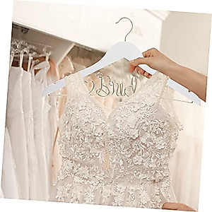 Garneck Bridal Hanger Wedding Hanger Nonslip Hangers Wire Hangers Bride Wedding Hangers Wedding Clothes Hanger Wood, Iron Dress Rack Bridegroom Clothing Bride Hanger for Wedding Dress