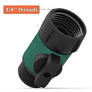 Asgens Garden Hose Shut Off Valve, Garden Hose Turn Off Valve Garden Hose Connector Set with Rubber Washers 12 Pc+ Valve 6 Pc, Standard 3/4" Thread