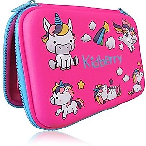 Kidberry Pencil case for kids, pencil case for kids,pencil pouch, girls pencil case for school, Cute Unicorn 3D design pencil box, Pompon is not included comes in a gift box
