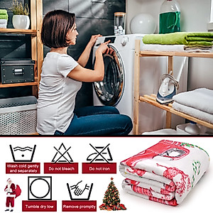 Sofevaim Christmas Blanket Red Truck Christmas Decorations, Bedding Sofa Bed Throw Fluffy Flannel Blanket with Xmas Tree Snowflake Deer Elk New Year Decor Xmas Gift Blankets for Kids Adult 60'' x 50''