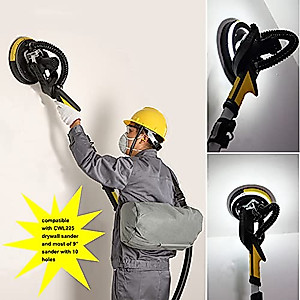 CUBEWAY 9 Inch 10 Hole Hook and Loop Abrasive Sandpaper, 30 Pcs Drywall Sander Sanding Discs, 5Pcs Each of 80 100 120 150 180 240 Grits, CW225H10