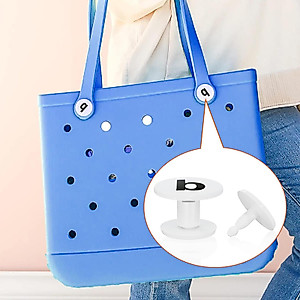 4Pcs Replacement Buttons and Waterproof Bag for Bogg Bag,Bogg Bag Accessories of Original X Large,Perfect with Beach Bag Practical White (Waterproof Bag + Buttons)