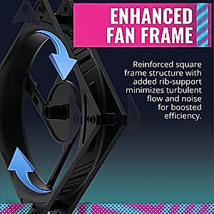 Cooler Master SickleFlow 140 V2 ARGB Square Frame Fan, ARGB 3-Pin Customizable LEDS, Air Balance Curve Blade, Sealed Bearing,140mm PWM Control for Computer Case & Liquid Radiator