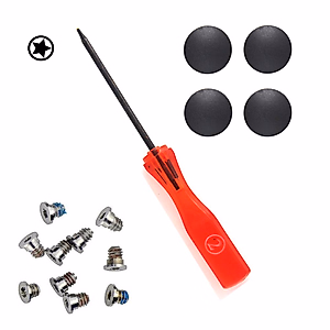 Padarsey 4 Pack Rubber Case Feet+Set of 10pcs Repair Replacement Screw+1pcs 5 Point Pentalobe Screwdriver Compatible for MacBook Pro Retina A1425 A1502 A1398 13" 15" Bottom Case