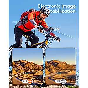 WOLFANG GA100 Action Camera 4K 20MP Waterproof 40M Underwater Camera EIS Stabilization WiFi 170° Wide Angle Helmet Camera (External Microphone, Remote Control, 2 Batteries and Accessory Kit)
