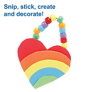 Baker Ross AX950 Rainbow Self-Adhesive Foam Sheets - Pack of 24, Colored Art Supplies for Kids Craft Making Activities