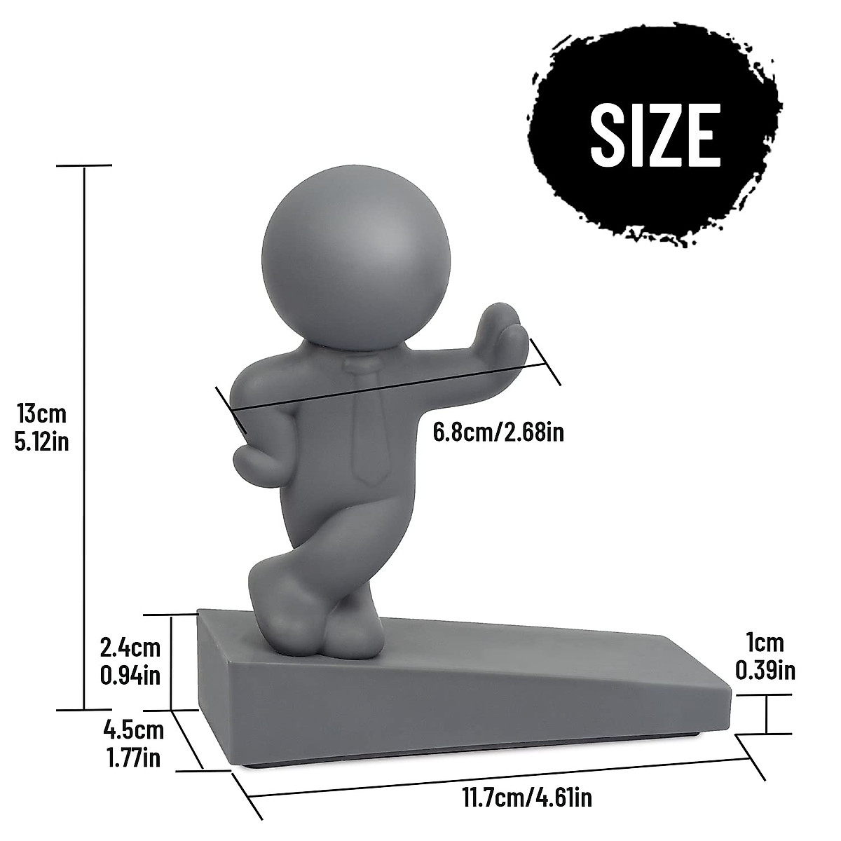 Omoojee Decorative Door Stopper, 2 Pack, Effective to Hold Your Door Open,Cute Door Wedge for Home and Office, Gray(Patented)