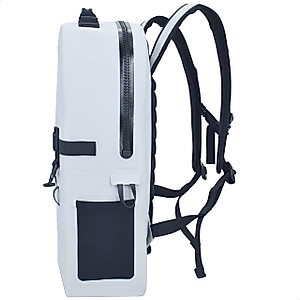 Breakwater Supply™ Fogland Waterproof Submersible Backpack with Laptop Sleeve & Airtight Zippers for Outdoors, Travel, Boating, Kayaking, Surfing, Floating Dry Bag, Unisex, TPU (Fog White, 25L)