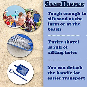Sand Dipper - Treasure Shovel Digger Sifter – Sand Sifter for Beach Fun or Farm Chicken coop Goat stall Sand Poop Cleaning
