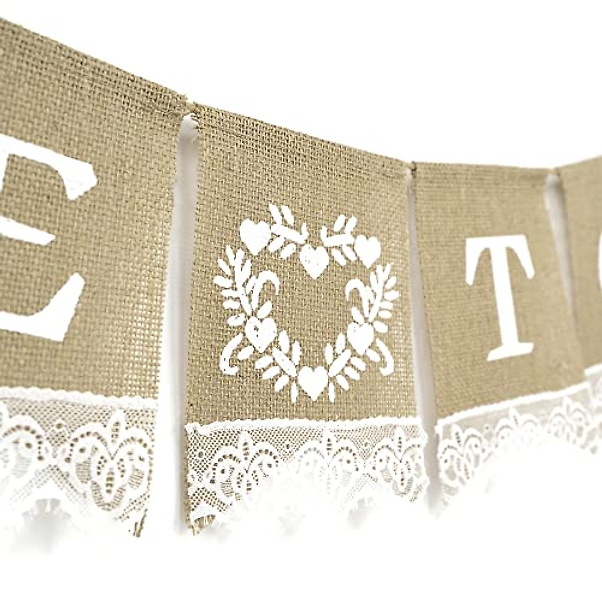 HUIHUANG 3 Pieces Bride to Be Banner Burlap Bridal Shower Banner Miss to Mrs Banner Rustic Burlap Lace Bunting Banner Bride To Be Sign For Bridal Shower Engagement Party Decorations Favors