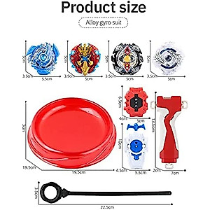 OBEST Bey Battling Gyro Tops Burst with Launchers and Stadium Arena, 4 Spinning Tops + 2 Launchers + 1 Arena