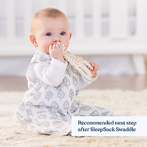 HALO Sleepsack, 100% Cotton Muslin Wearable Blanket, Swaddle Transition Sleeping Bag, TOG 0.5, Grey Tree Leaf, X-Large, 18-24 Months