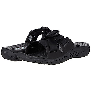 Skechers Women's Reggae-Better Alone Sport Sandal, Black/Black, 11