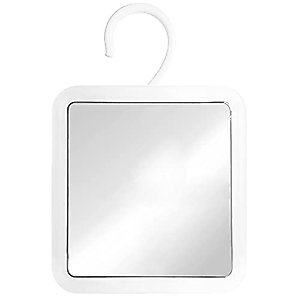 MIRRORVANA Hangable Fogless Shower Mirror for Shaving with 360° Swivel Hook for Hanging - Anti Fog Shatterproof 6.3" x 6.3" Surface