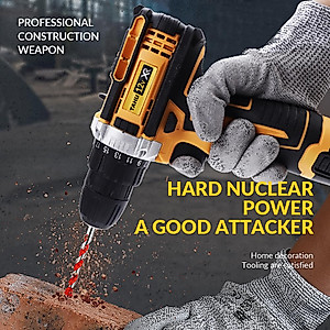 Home cordless drill, set battery and charger drill drive kit, comfortable mid-handle grip, good helper for home tools (20-2d-1c-h)