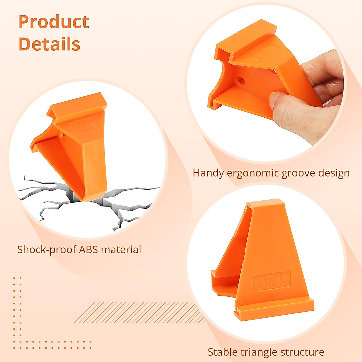 yeesport 40 Pcs Flooring Spacers, Laminate Wood Flooring Tool Kit with 1/4" & 1/2" Gap, Floor Installation Tools for Wood, Vinyl Plank, Hardwood, Bamboo, LVT, Subfloor Panels