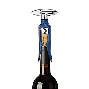True Twister: Easy Corkscrew Turn Key Bar Accessory Wine Bottle Opener, Set of 1, Blue
