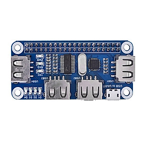 USB Hub Hat,USB to UART Onboard 4 Port USB HUB HAT for B+ / 2B / 3B / Zero/Zero W (4 USB Ports,Onboard USB to UART,Onboard Multi Indicators)
