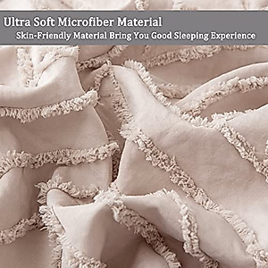 Warmarky Camel Leaf Shape Tufted Duvet Cover King(91''x 102'') Size Light-Weight, Textured Bedding Comforter Cover Set, 1pcs Duvet Cover & 2pcs Envelop Pillowcase(NO Comforter)