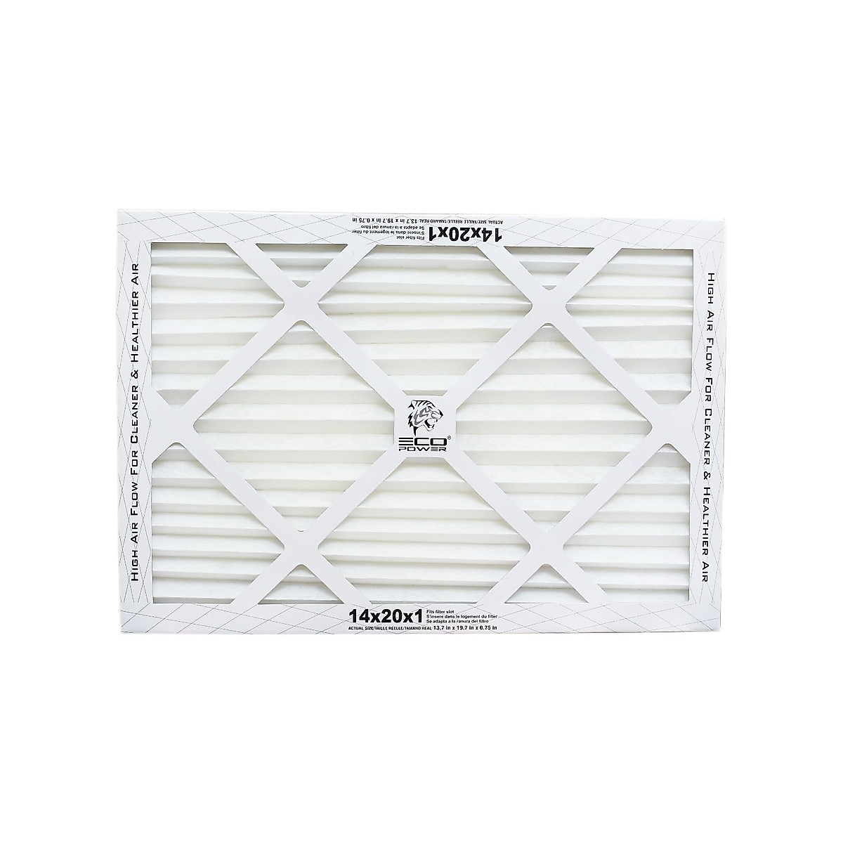 ECO POWER 14x20x1 Air Filter MERV 10, Pleated HVAC AC Furnace Air Filters Replacement (Actual Size: 13.6 x 19.6 x 0.75 Inches), SB3336