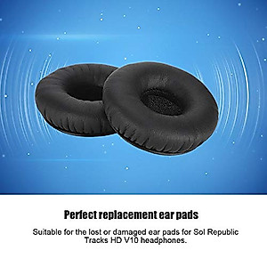 Earpad Replacement Headphone Pads, Replacement Parts for Earphone Pads Memory Foam Headphones Cushion for Sol Republic Tracks HD V10 Earphones, Simple Design for Easy Installation. (Black)