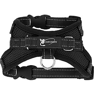 Copatchy Dog Harness Small Sized Dogs - All Weather Mesh overhead adjustable no pull Vest Puppy reflective Harness with handle for Extra Small and Small Dogs by Copatchy - Harness (Black) X-Small