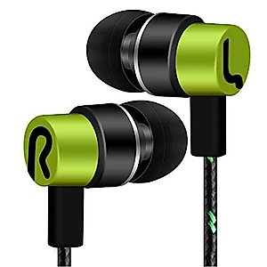 schicj133mm Sell Well Business Style Portable Dual Unit Universal 3.5mm in-Ear Stereo Earbuds,Waterproof Earphone Headphone with Mic for Cellphone,for Workout, Running, Jogging Green