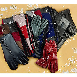 Mio Marino Winter Cashmere Feel Women Scarf, 100% Cotton Fashion Scarves, In Elegant Gift Box - Manzanita Red/Black - One Size