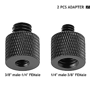 Camera Screw Adapter Thread 1/4" Male to 3/8" Female and 3/8" Male to 1/4" Female Adapter Set for Camera Monitor, Tripod, Mount