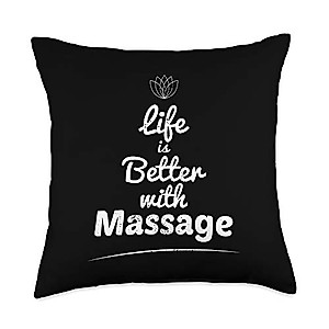 Massage Therapist Funny Life is Better Massage Therapy Throw Pillow, 18x18, Multicolor