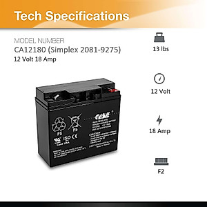 Simplex 2081-9275 Fire Alarm Control Panel Battery 12V 18Ah F2