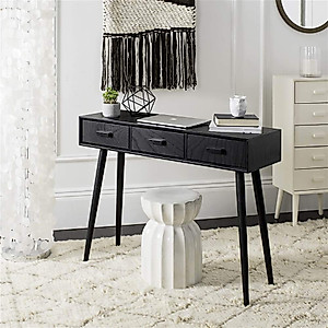 Safavieh Home Albus Mid-Century Modern Black 3-drawer Console Table