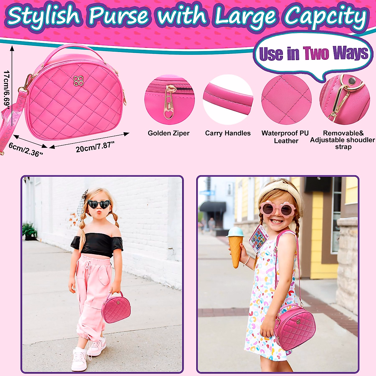 Play Purse for Little Girls Toys - Pretend Makeup for Toddlers with Girls Purse Pretend Play Girls Toys for 3 4 5 6 Year Old Toddler Birthday Gifts for Girls