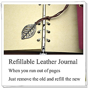 Refillable Notebook Journals,FREUDE A6 Leather Bound Travel Diary Art Drawing Sketchbook Journals to Write in for Women,Best Gift for Teens Girls and Boys