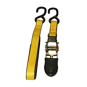 Everest Premium Ratchet Tie Down – 4 PK – 1 IN – 10 FT – 300 LBS Working Load – 900 LBS Break Strength – Cambuckle Alternative – Cargo Straps Perfect for Moving Appliances, Lawn Equipment and Motorcycles