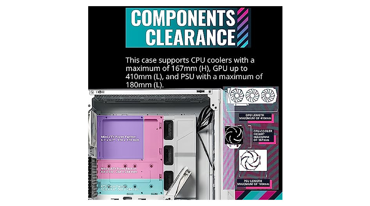 Cooler Master HAF 500 White High Airflow ATX Mid-Tower, Mesh Front ...