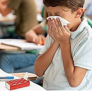 Funwares Pocket Sized White Car Travel School Work Facial Tissue, 24 Packs, 216 Total 3-Ply Tissue Sheets (9-3-Ply Tissue Sheets Per Pack), Geometric Print Designed Package