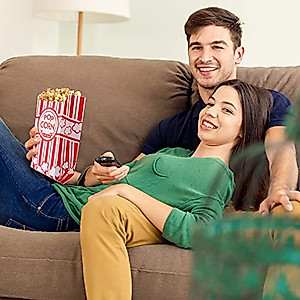 100 Pieces Paper Popcorn Bags, 1 oz Popcorn Bags Individual Servings for Popcorn Machine Party, Pop Corn Bag Bulk