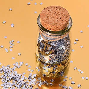 EBOOT Silver Star Confetti Glitter Star Table Confetti Metallic Foil Star Sequins for Thanksgiving Winter Christmas Wedding Birthday Party Graduation Festival Decorations, 30 Grams/ 1 Ounce