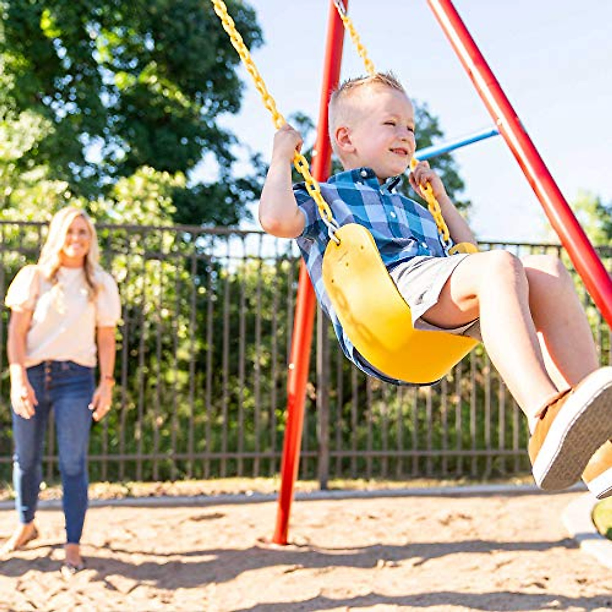 Lifetime 90200 Heavy Duty A-Frame Metal Swing Set, Primary Colors