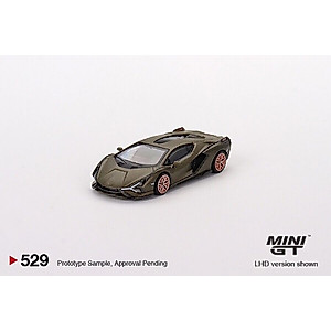 True Scale Miniatures Model Car Compatible with Lamborghini Sián FKP 37 Presentation Matte Green Limited Edition 1/64 Diecast Model Car MGT00529