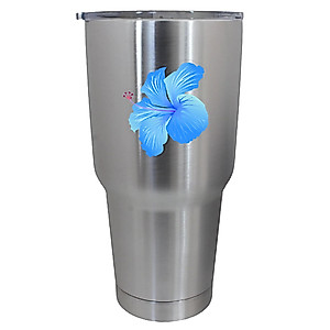 Cups drinkware Tumbler Sticker - Hibiscus Flower - Cool Sticker Decal