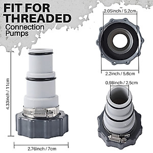 TonGass (4-Pack) Pool Hose Replacement for Intex Pool Sets with 1.5 and 1.25-Inch Hoses - Hose Adapter w/Collar Replace for Intex Pool Parts Fit for Threaded Connection Pumps PN. 25007 (4, 25007)