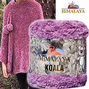 3 Ball/Skein Himalaya Koala Chenille Yarn, 100g/3.5 oz, 100 m/109 yards, 100% Micro Polyester Bulky Chunky Yarn, Baby Yarn, for Amigurumi, Baby Blankets, and Home Decor, 75704