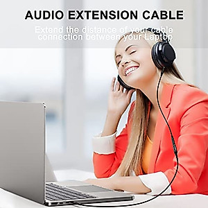 JasRoum 3.5mm Extension Cable, Headphone Extender Cord 6 FT Male to Female 3.5 mm Aux Headset Extension Audio Cables for Earphone iPhone iPad Smartphone Tablets Media Players