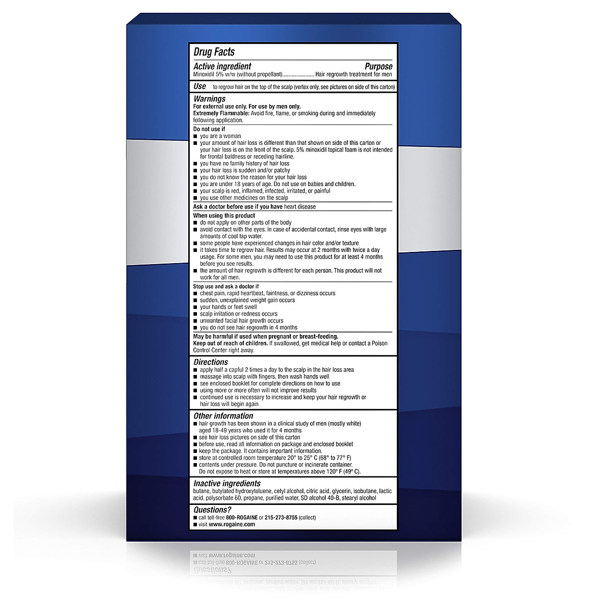 Men's Rogaine 5% Minoxidil Foam for Hair Loss and Hair Regrowth, Topical Treatment for Thinning Hair, 3-Month Supply ( Pack of 3)